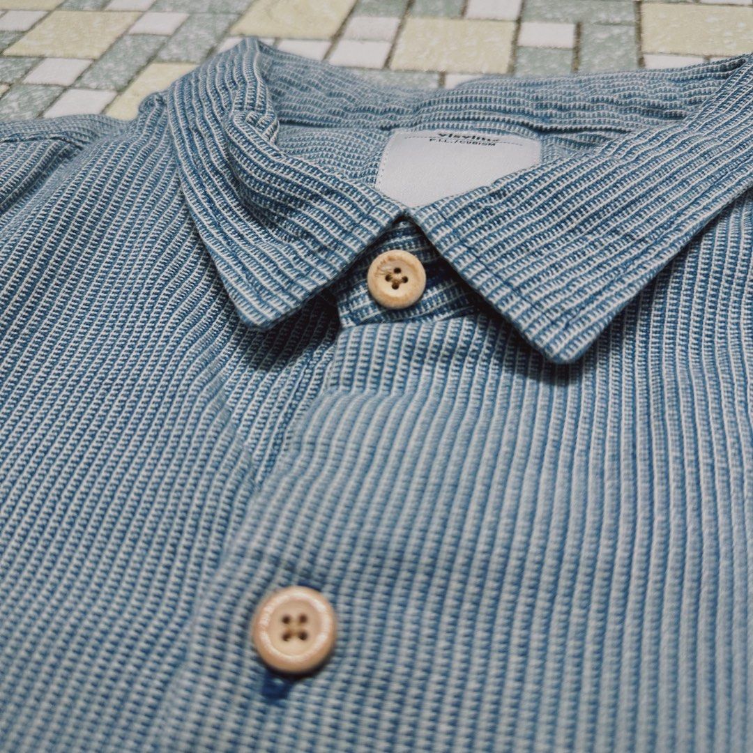 Visvim long rider shirt indigo check, Men's Fashion, Tops & Sets ...