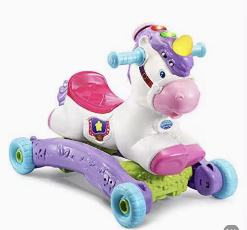 VTech Rock & Ride-on Unicorn, Babies & Kids, Infant Playtime on Carousell