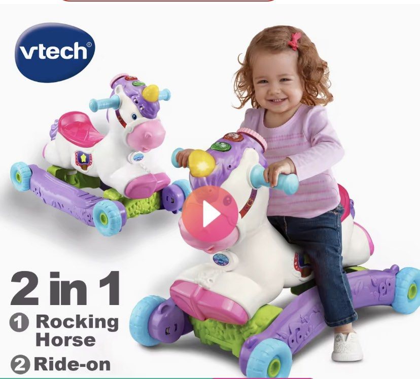 VTech Rock & Ride-on Unicorn, Babies & Kids, Infant Playtime on Carousell