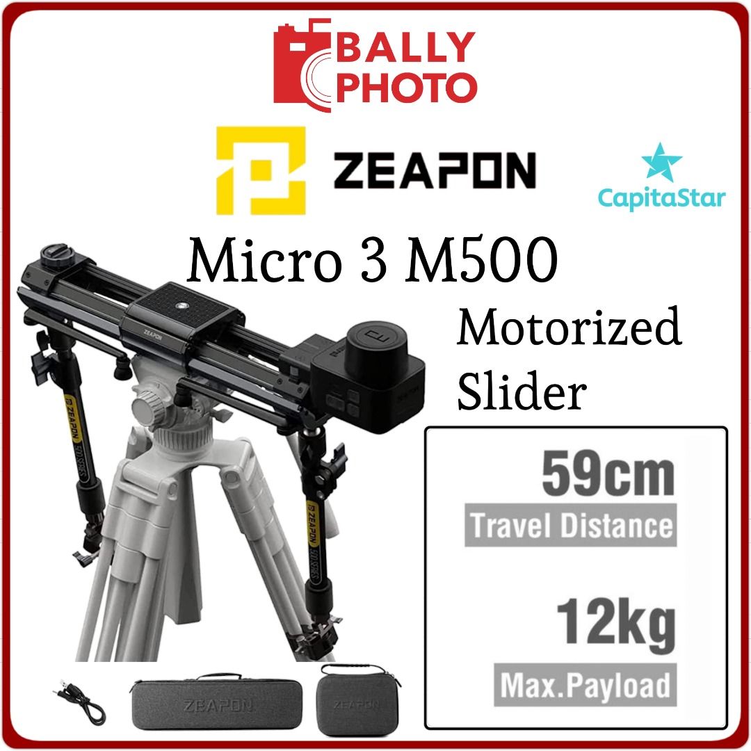 Zeapon Micro3 M500 Double Distance Motorized Camera Slider, Photography ...