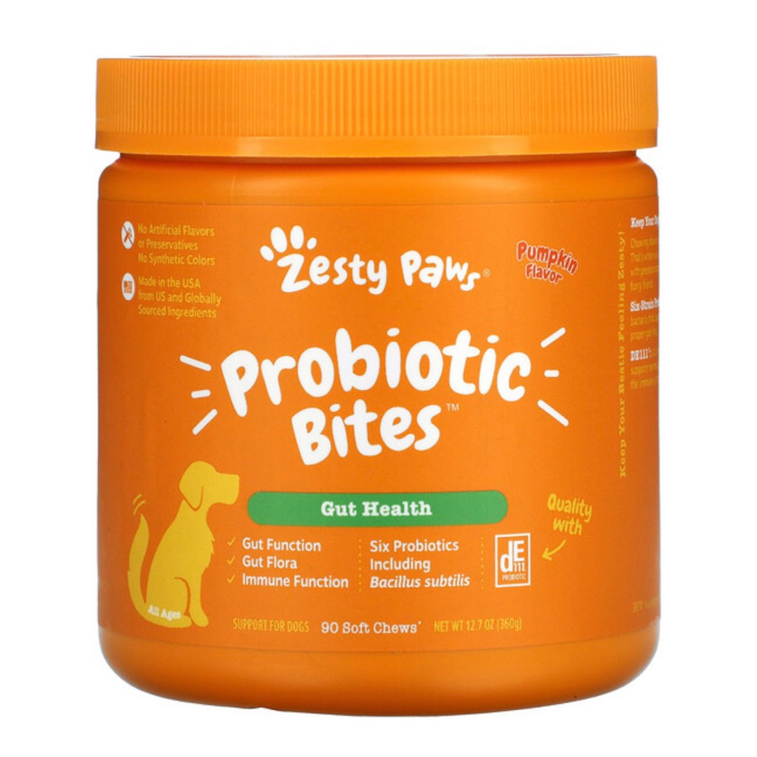 Zesty Paws Probiotic Bites - Gut Health Pumpkin Flavour, Pet Supplies ...
