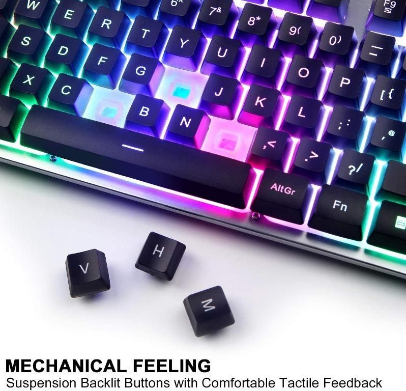 2933) SADES (EK-1) KEYBOARD & MOUSE SET, KEYBOARD UK USB WIRED QWERTY ...