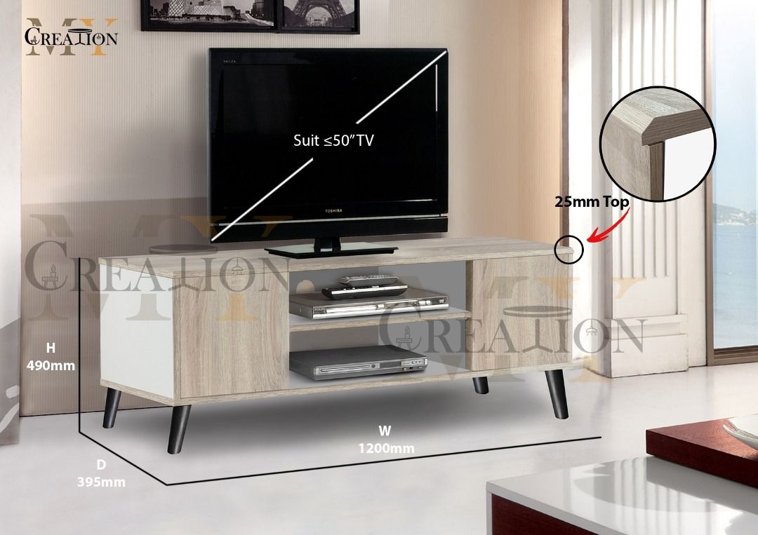 2 Doors 4 ft TV Cabinet TV console, Furniture & Home Living, Furniture, TV Consoles on Carousell