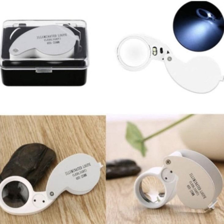 40X Loupe 25mm Lens with 2 LEDs for Clear Vision (Case Included ...