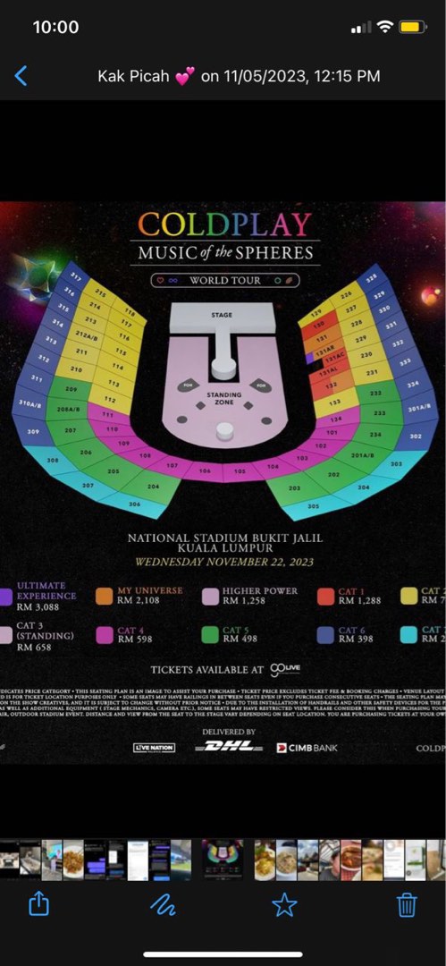 4x CAT 2 Coldplay KL Nov 2023, Tickets & Vouchers, Event Tickets on ...