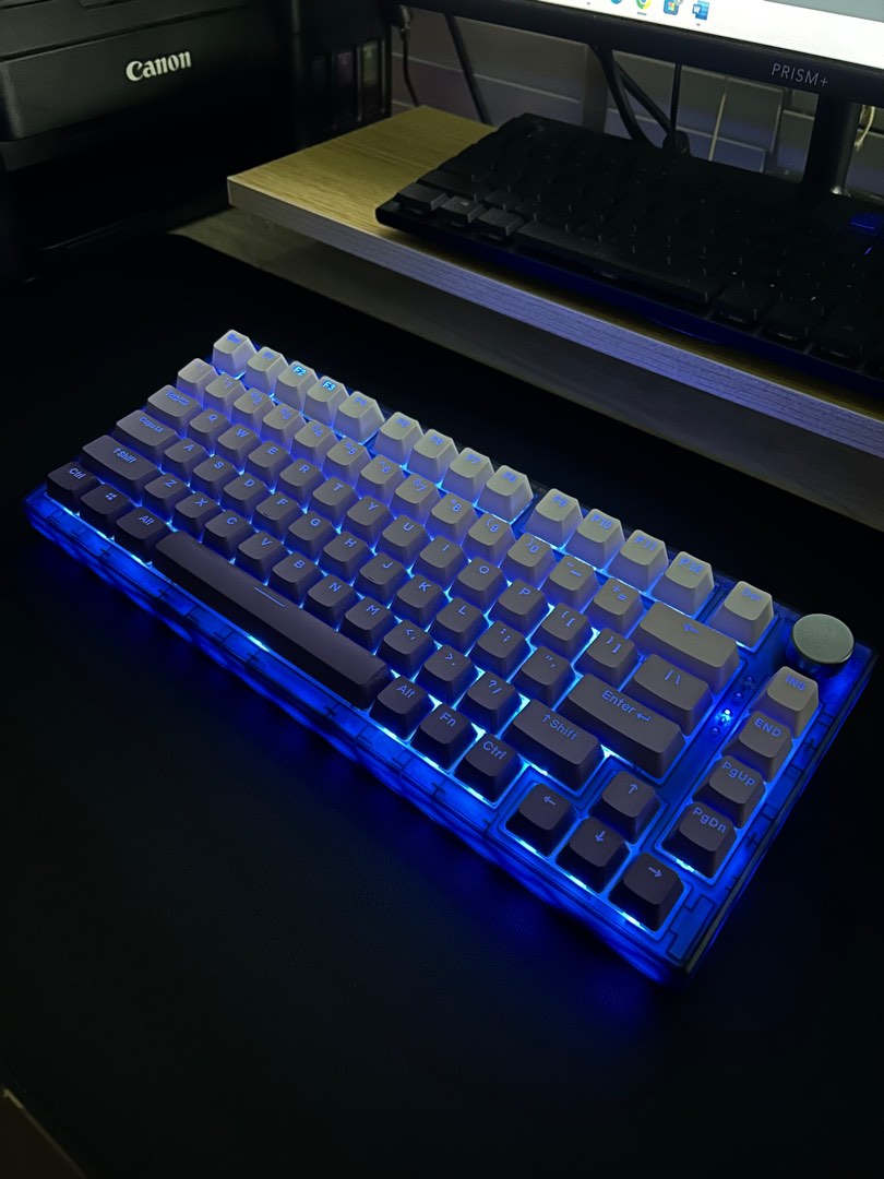 75% custom mechanical keyboard (Purple gradiant keycaps), Computers ...