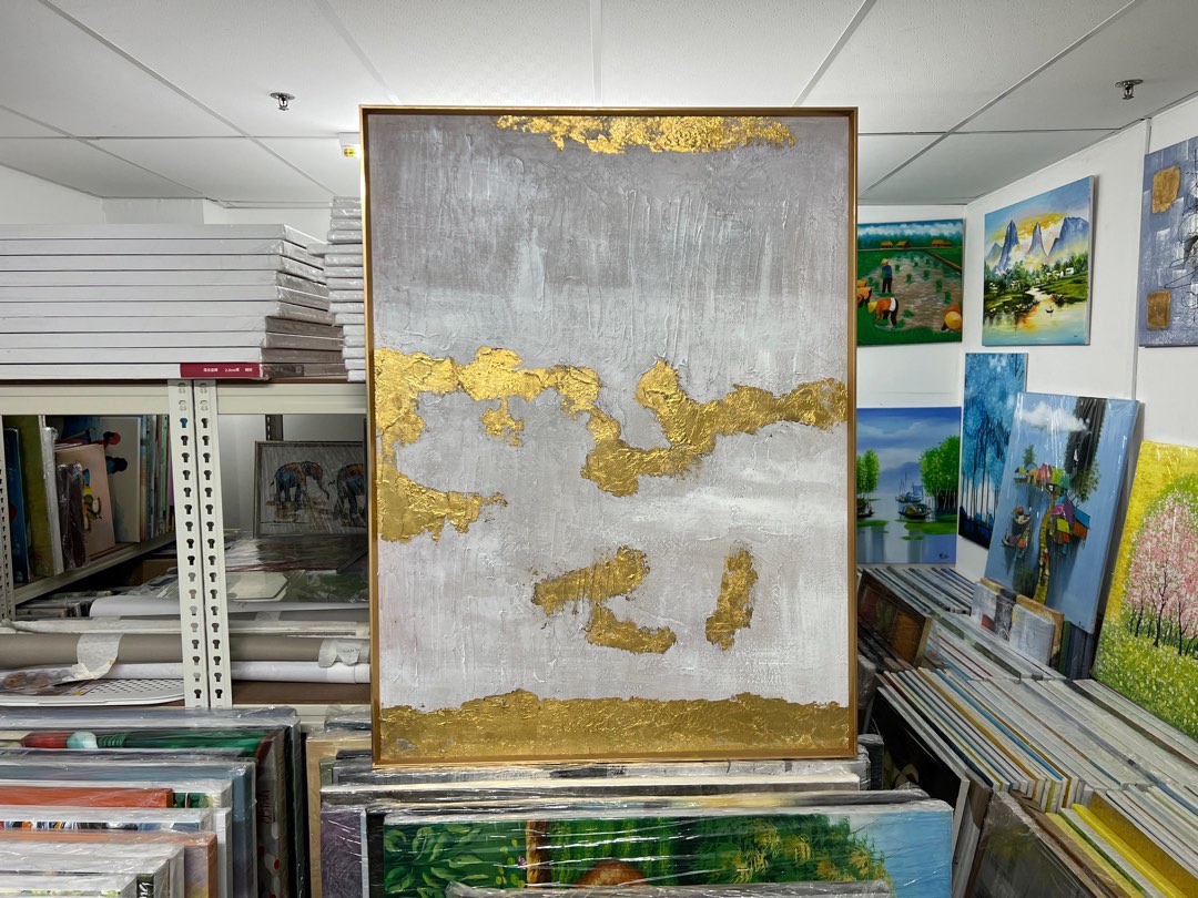 75x100 cm discounted price Gold Abstract fine art collection oil ...