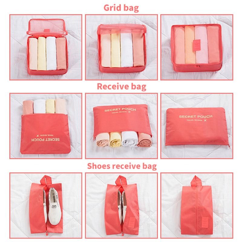 7 in 1 Travel Bag Organizer Set Pouch Luggage Makeup Storage Clothing ...
