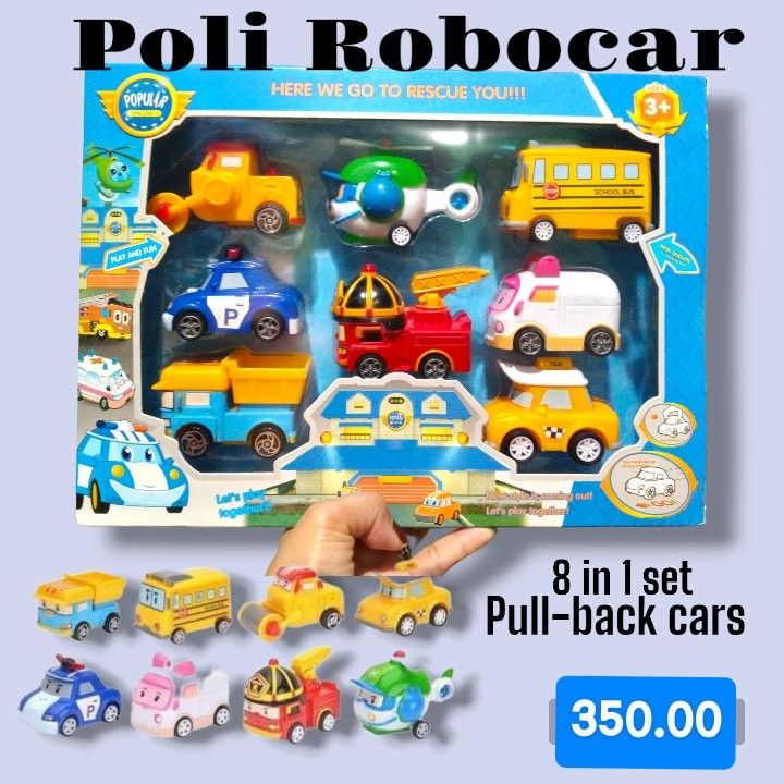 8 in 1 Pull back Robocar Poli set toys on Carousell