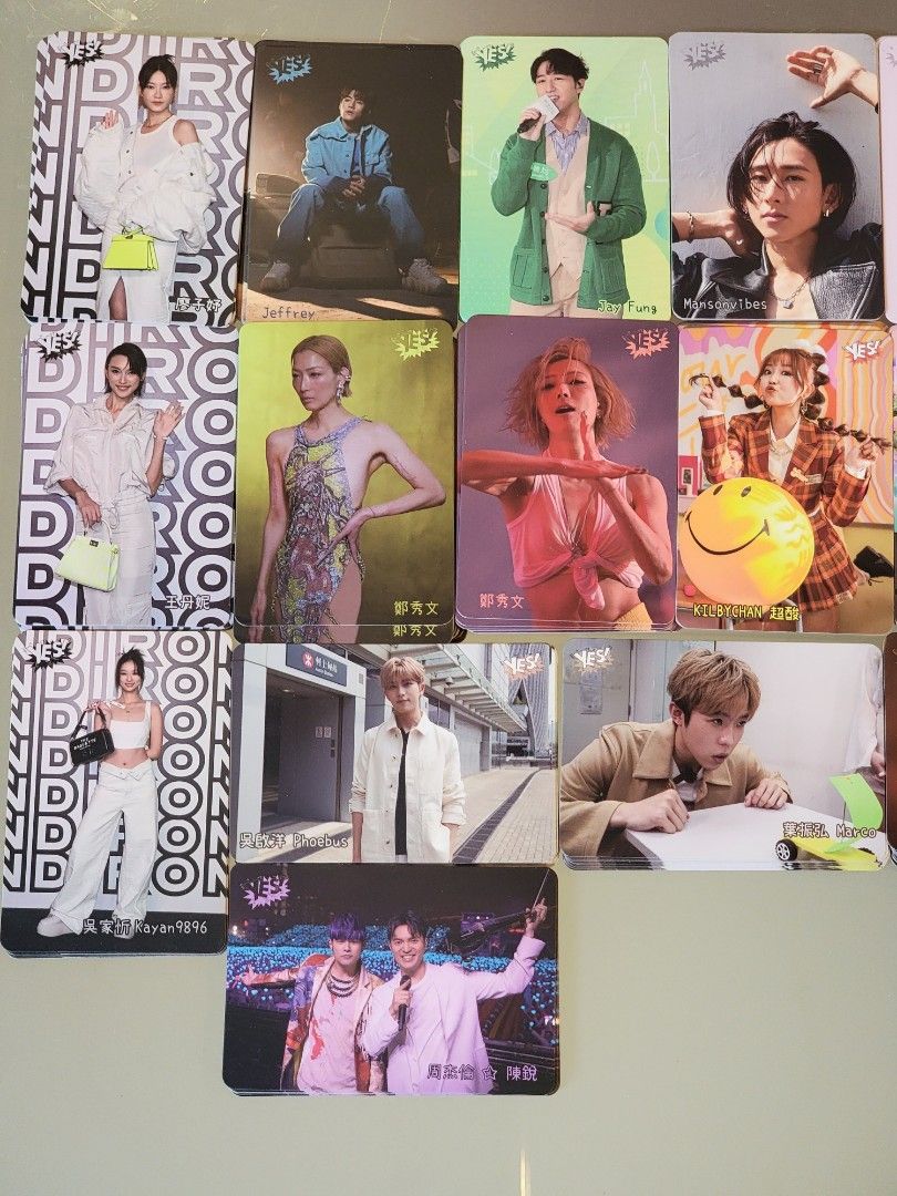 白卡 94 yes card Jeffery Jay Fung Manson BF3 Aaron Bosco 細貓 應智越 鄭秀文 超酸 王 ...