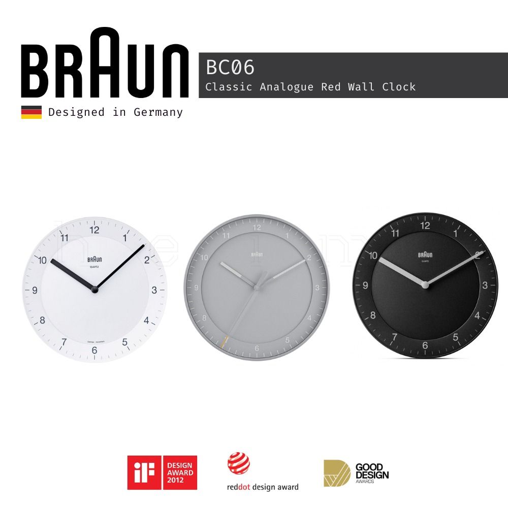 百靈牌 Braun - BC06 Classic Analogue Wall Clock , 傢俬＆家居, 家居裝飾, 時鐘 - Carousell
