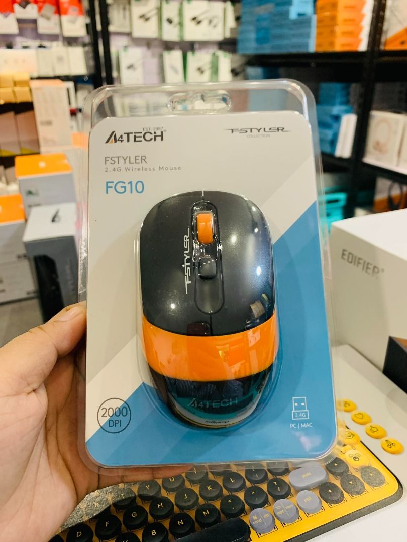 A4Tech Fstyler FG10 Wireless Mouse ORANGE, Computers & Tech, Parts ...