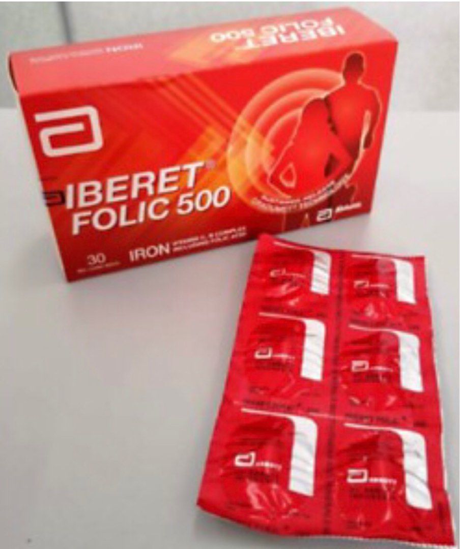 Abbott Iberet folic 500 30 tablet, Health & Nutrition, Health ...