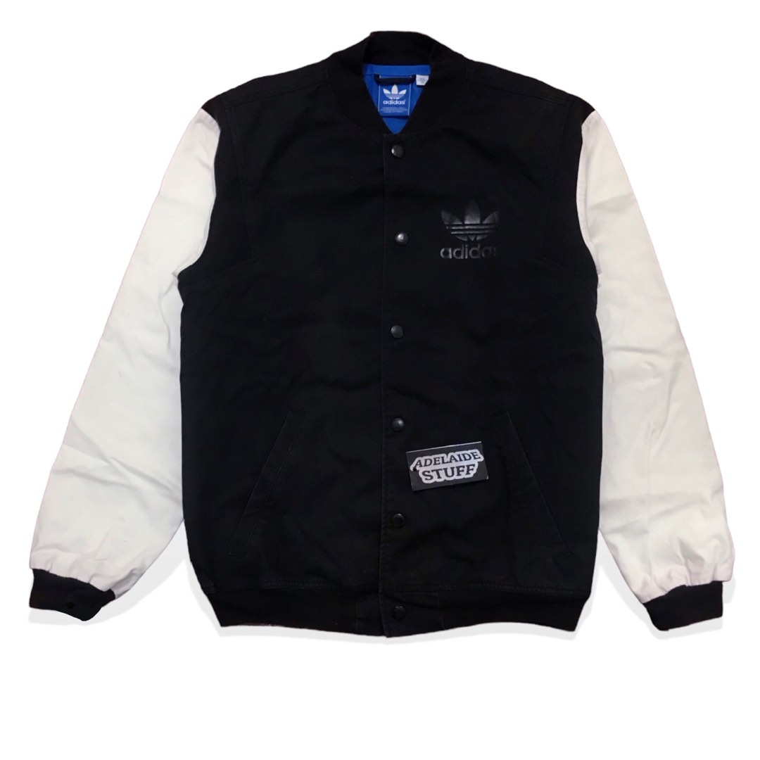 Adidas Spo Varsity Jacket, Fesyen Pria, Pakaian , Atasan di Carousell