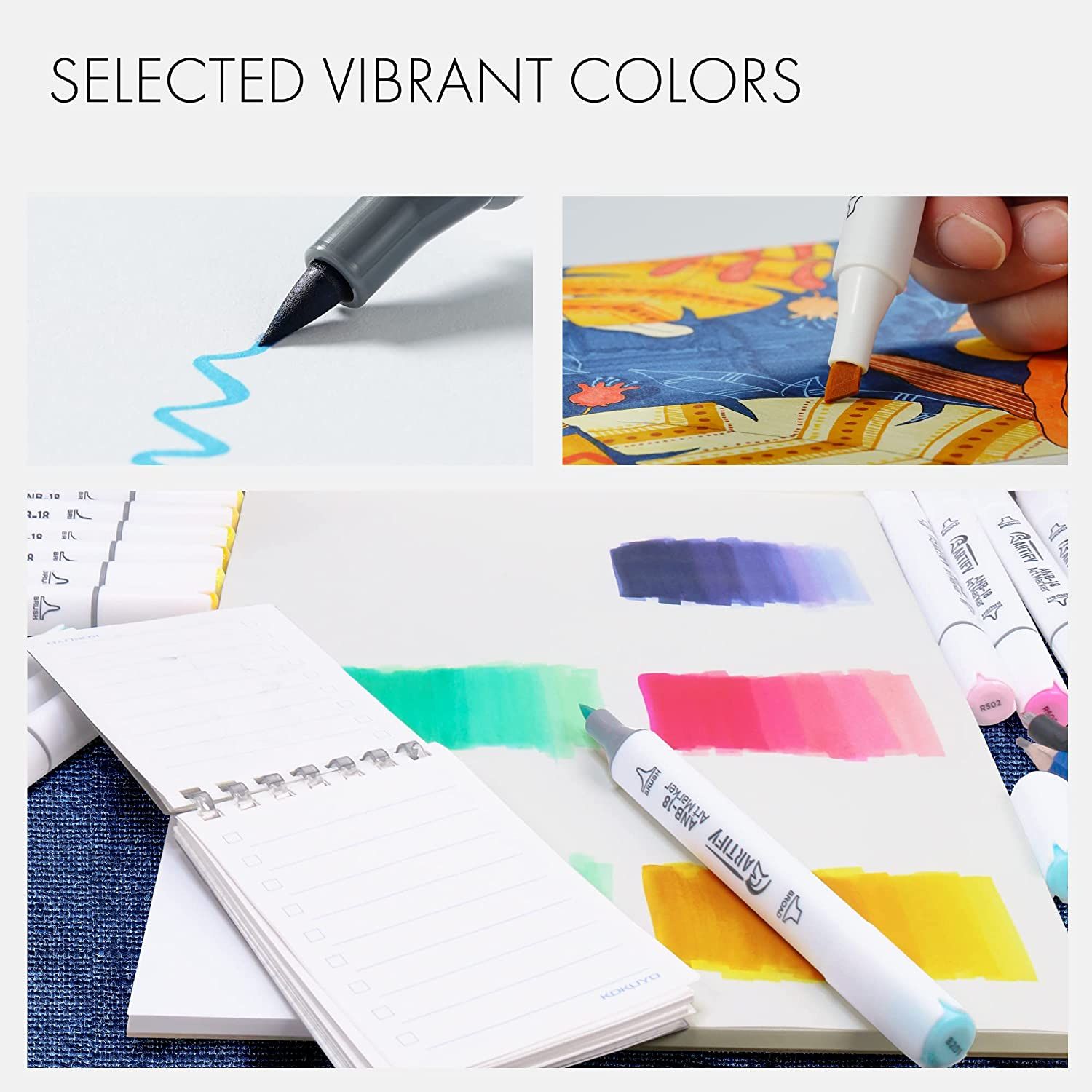 ARTIFY Alcohol Brush Markers, Brush & Chisel Dual Tips Professional ...