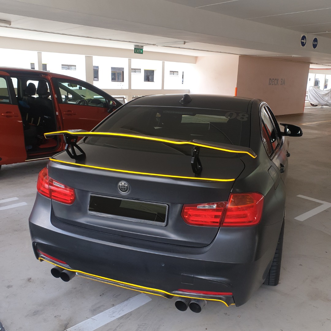 BMW Spoiler Sticker - Authentic Yellow 3M Reflective Tape 2023, Car ...