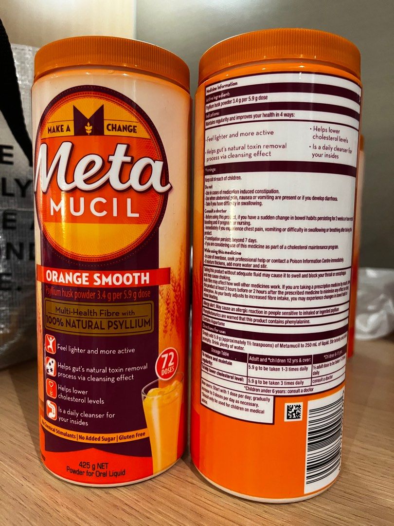 BN Metamucil Orange Fibre (425g), Health & Nutrition, Health ...