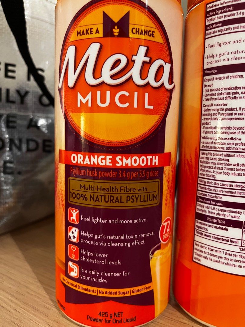 BN Metamucil Orange Fibre (425g), Health & Nutrition, Health ...
