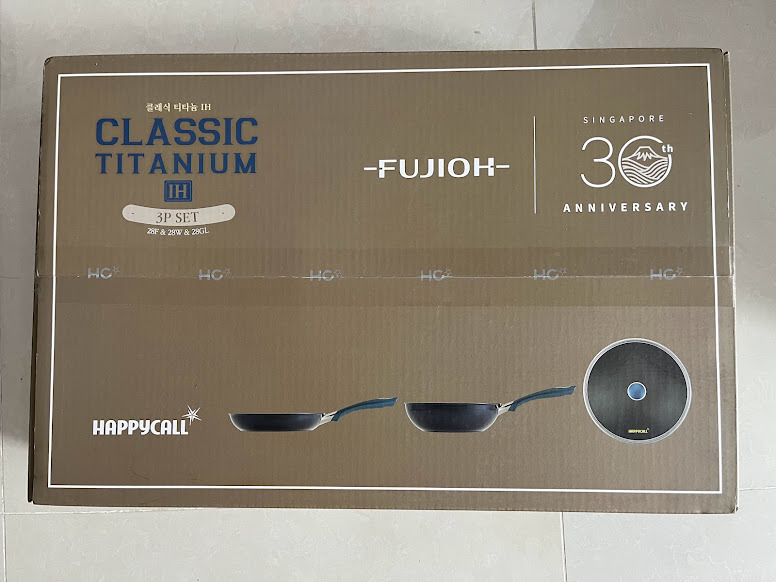 Brand new Happycall Classic Titanium (IH) 3P set, Furniture & Home Living, Kitchenware ...