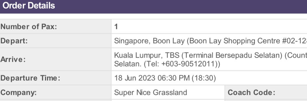 Bus fr Boon Lay to TBS KL, Tickets & Vouchers, Local Attractions ...