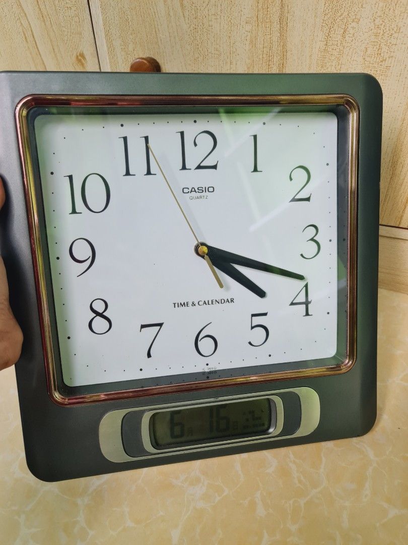 CASIO wall clock & calendar Original from Japan on Carousell
