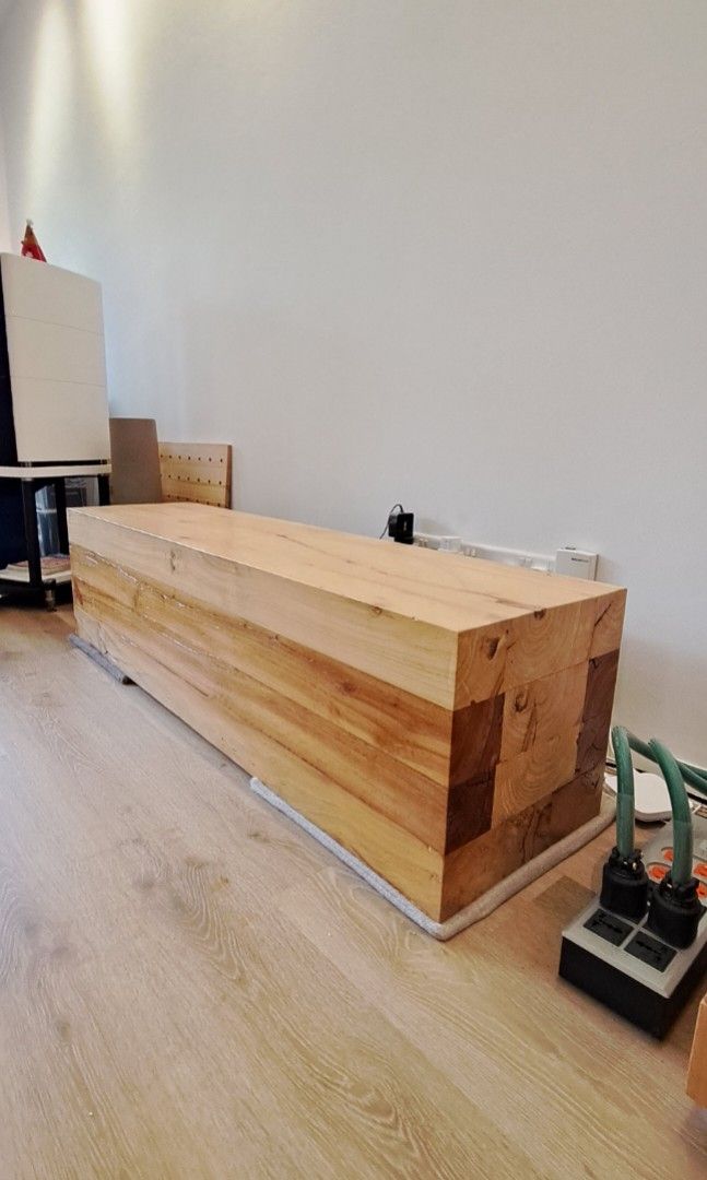 Collectors only: Timber art piece, also can serve as TV console or ...