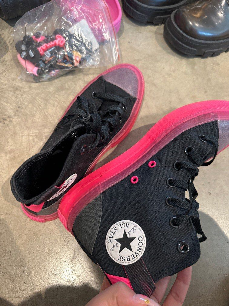 Converse black pink high cut, Women's Fashion, Footwear, Sneakers on ...