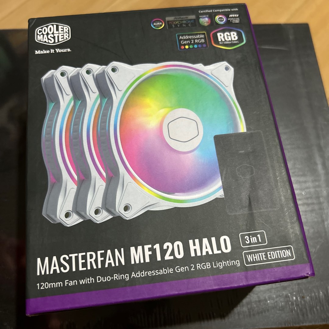 Cooler Master MF120 MasterFan Halo 3in1 (White Edition), Computers ...