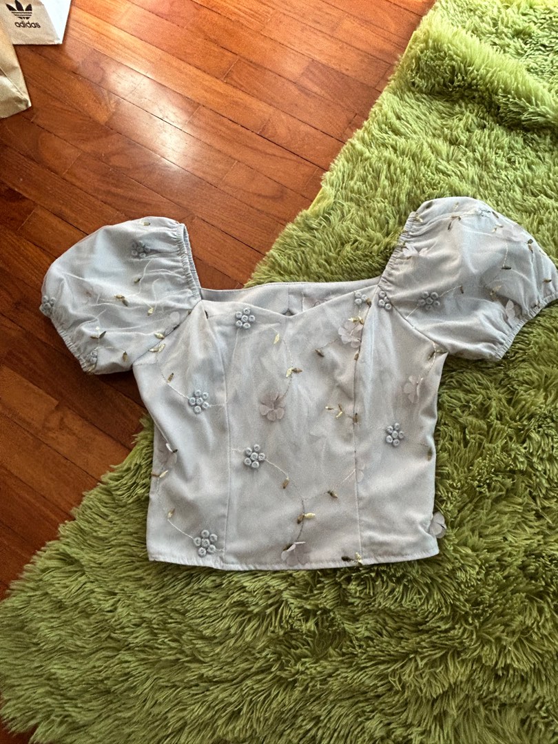 cottagecore puffed sleeve crop top!, Women's Fashion, Tops, Blouses on ...