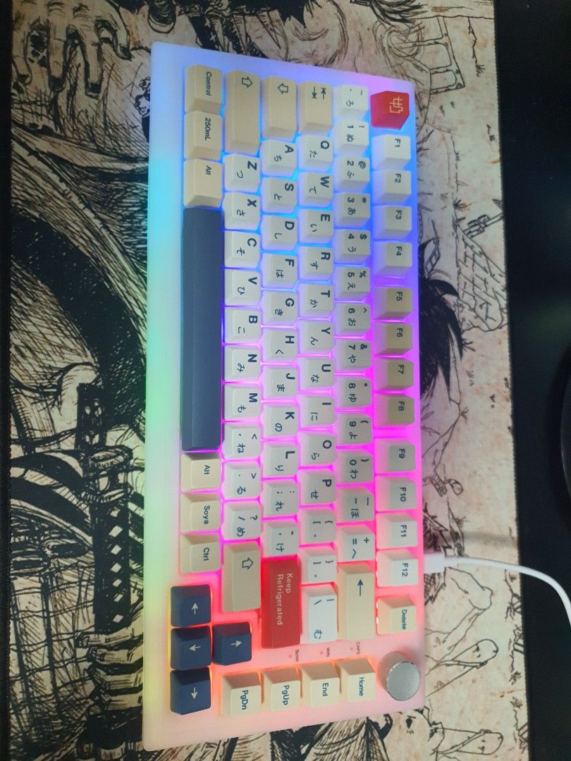 Fully Modded Custom 75% Mechanical Keyboard with RGB and Knob, Computers & Tech, Parts ...