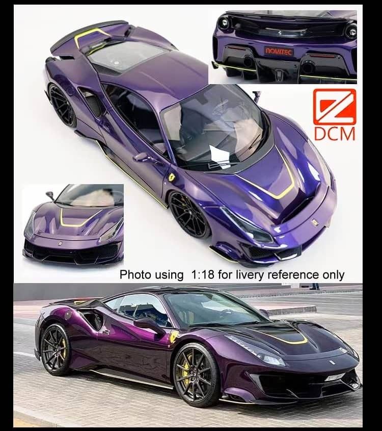 DCM 1:64合金模型！Novitec改装版，488 Pista。首批3色預售中，Standard Red原廠红 ／ Candy Red糖果 ...