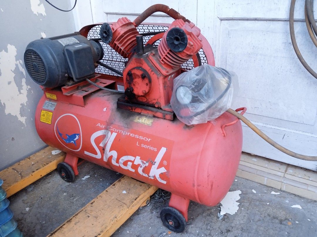 DI JUAL KOMPRESOR ANGIN MERK SHARK LVP-6501 ELECTRO MOTOR FETCH, 1 HP ...