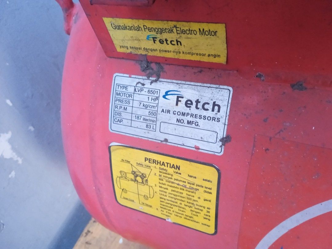 DI JUAL KOMPRESOR ANGIN MERK SHARK LVP-6501 ELECTRO MOTOR FETCH, 1 HP ...