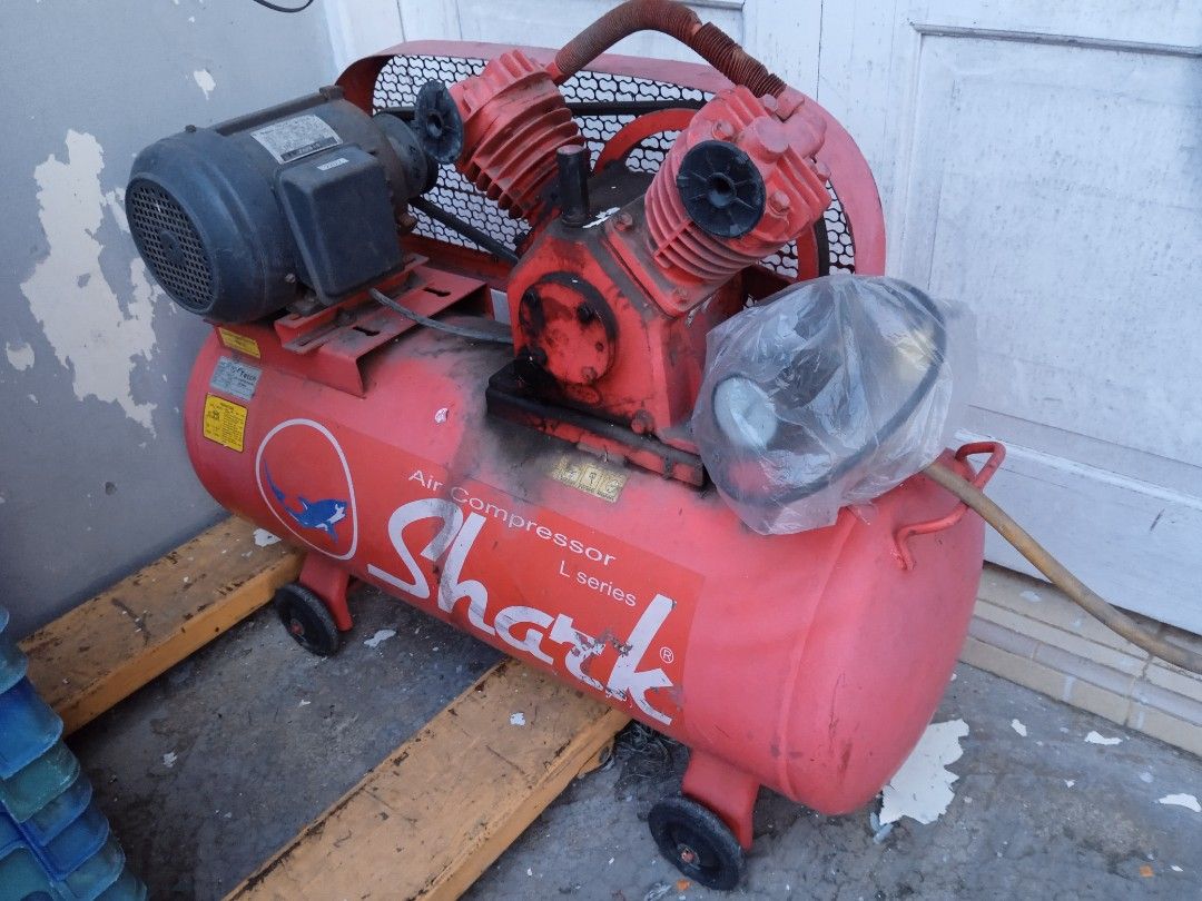 DI JUAL KOMPRESOR ANGIN MERK SHARK LVP-6501 ELECTRO MOTOR FETCH, 1 HP ...
