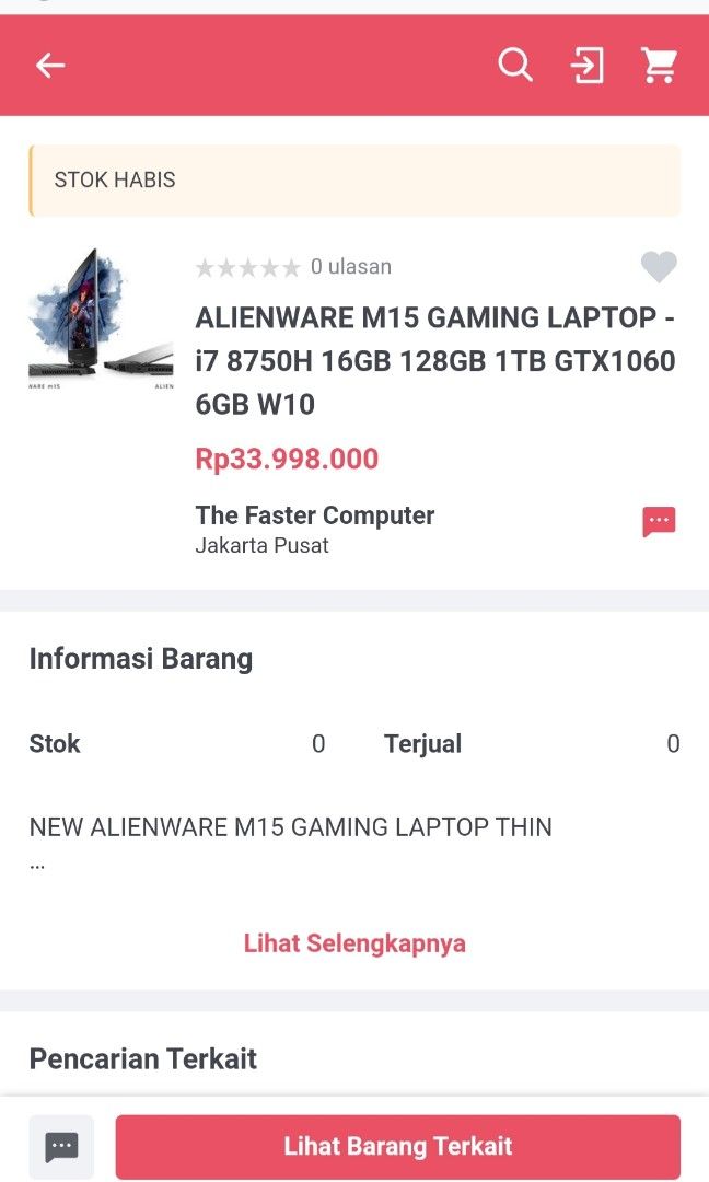 [DUAL SSD] Laptop Gaming Desain Alienware M15-Pro Core i7-8750 RAM 16GB ...