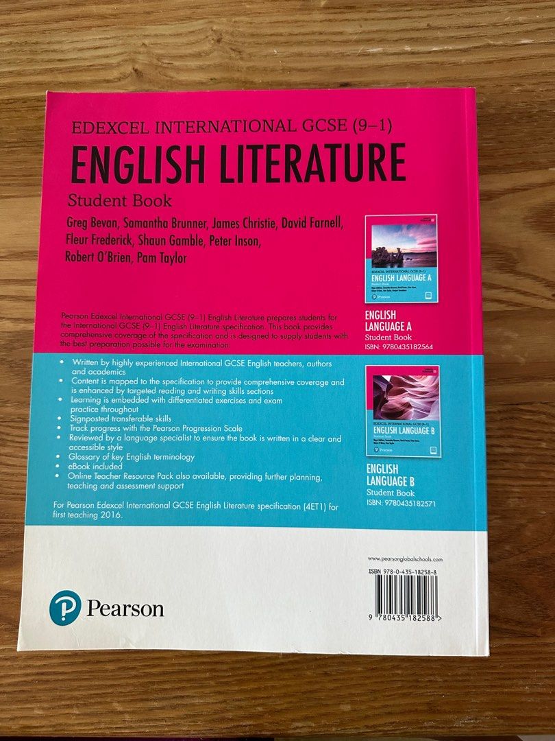 English Literature IGCSE pearson student book, 興趣及遊戲, 書本 & 文具, 教科書 ...