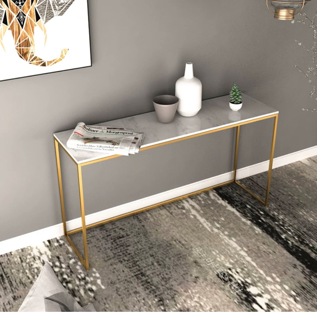 EUBLUE Marble Console Table, Furniture & Home Living, Furniture, Tables ...