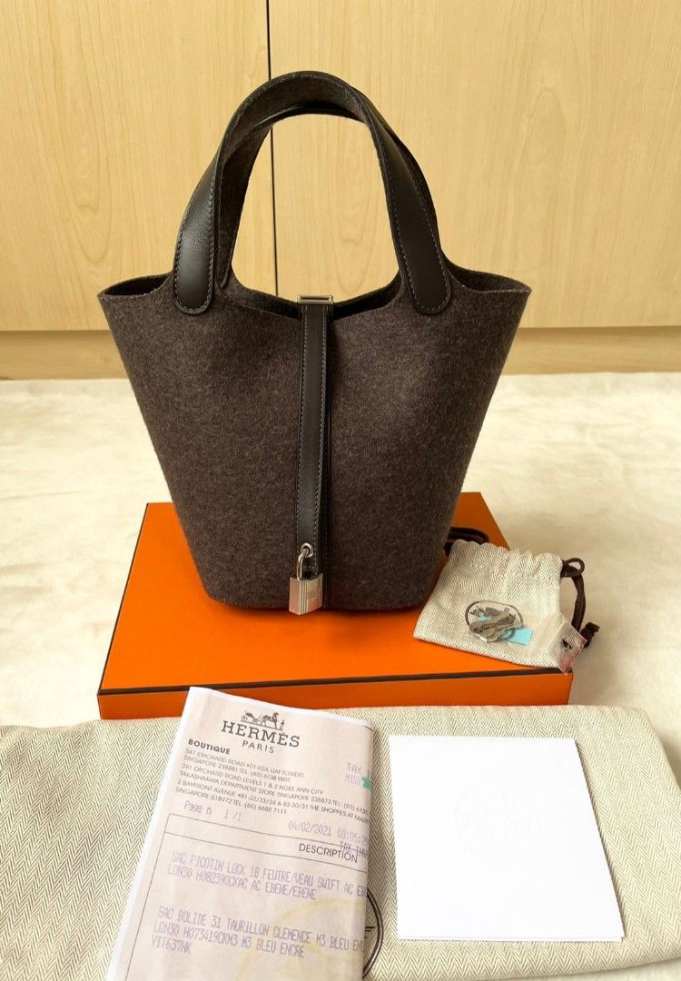 Fast Sale Preloved Picotin 18 Pico18 Feutre Ebene Phw Y Complete set ...