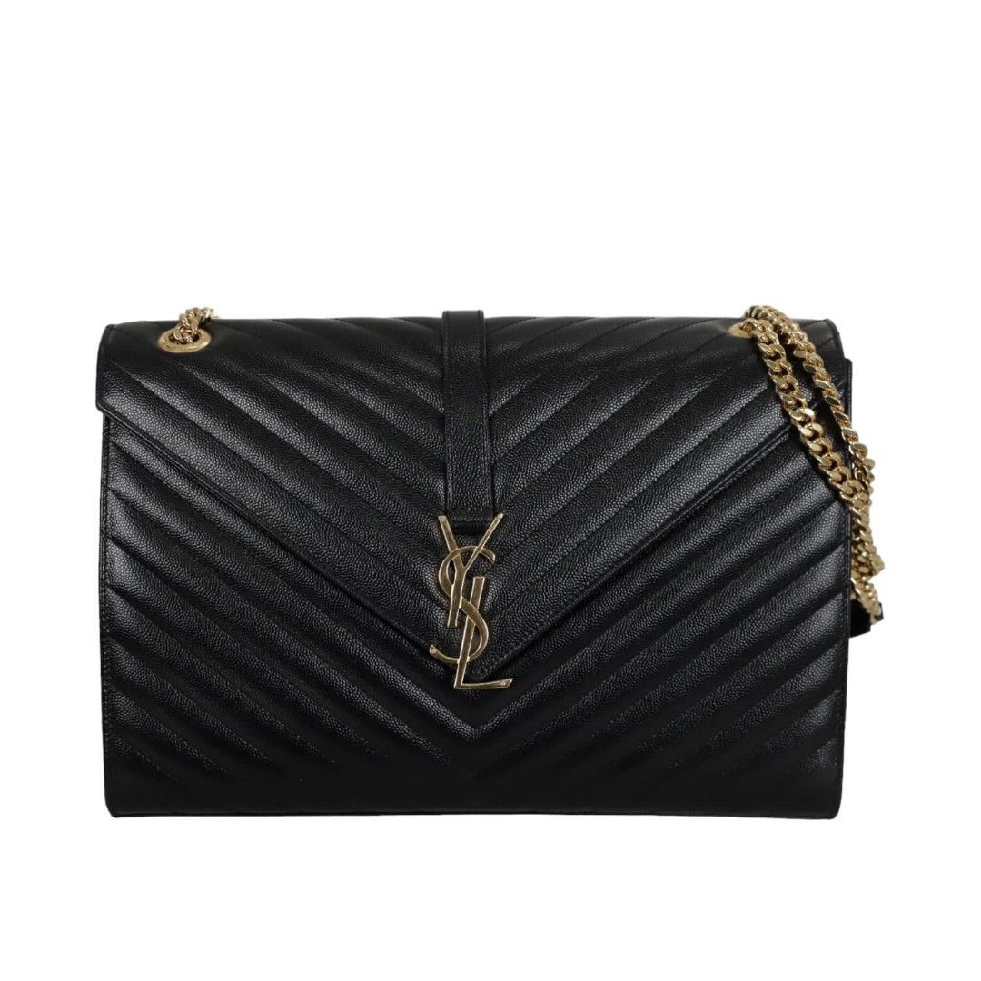 Fast Sale VGC YSL Envelope Large Black Ghw sz 31 x 22 cm With booklet ...