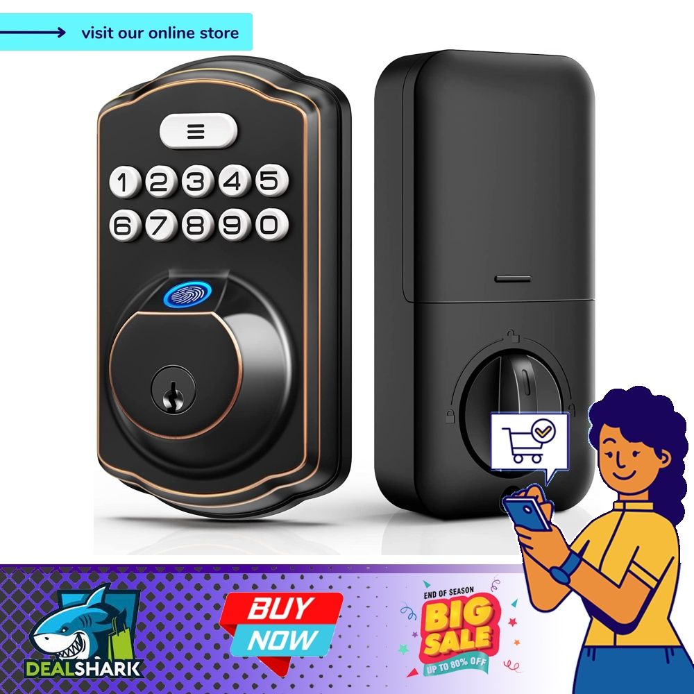 Fingerprint Door Lock, Veise Keyless Entry Door Lock, Electronic Keypad ...