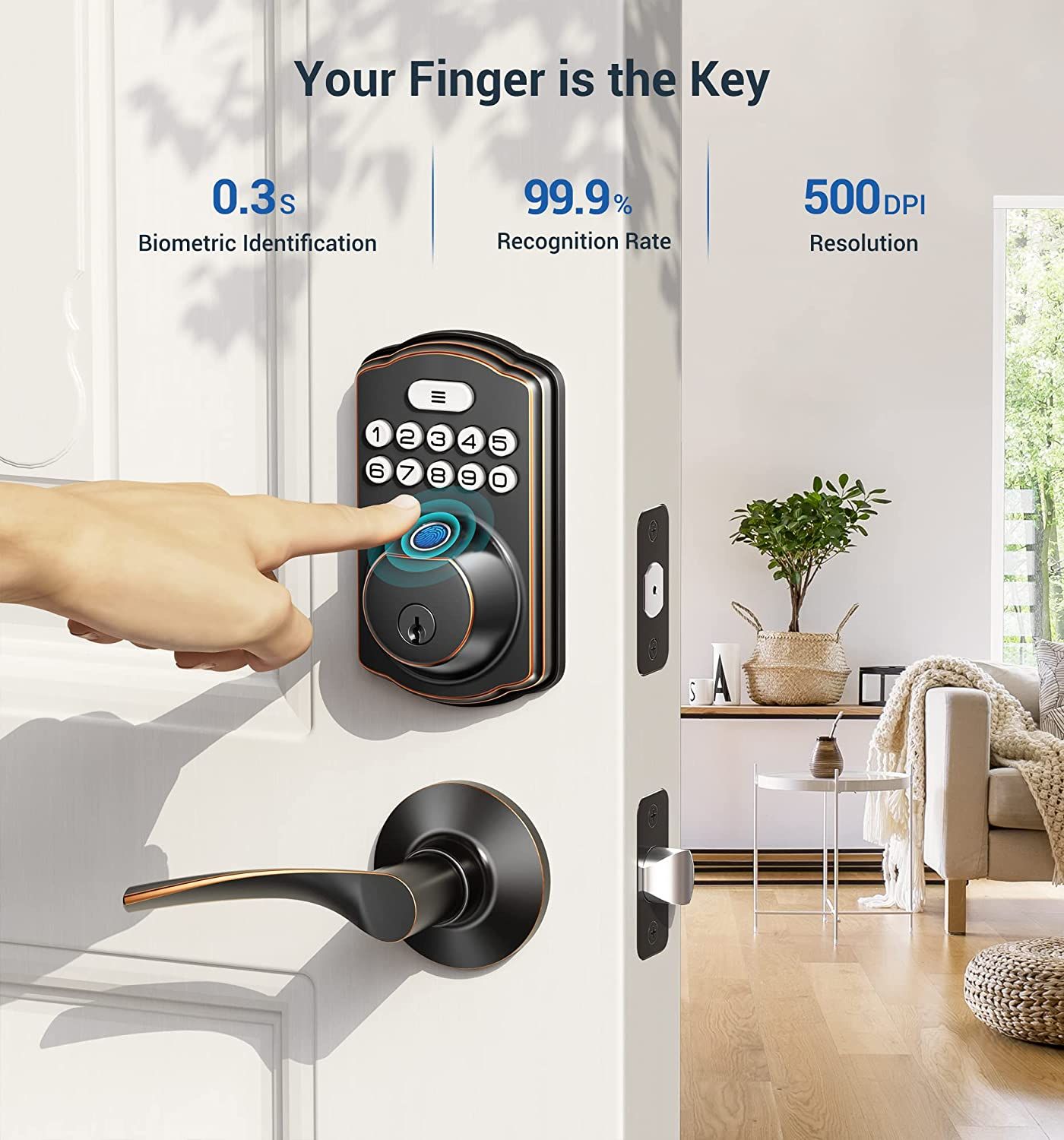 Fingerprint Door Lock, Veise Keyless Entry Door Lock, Electronic Keypad ...