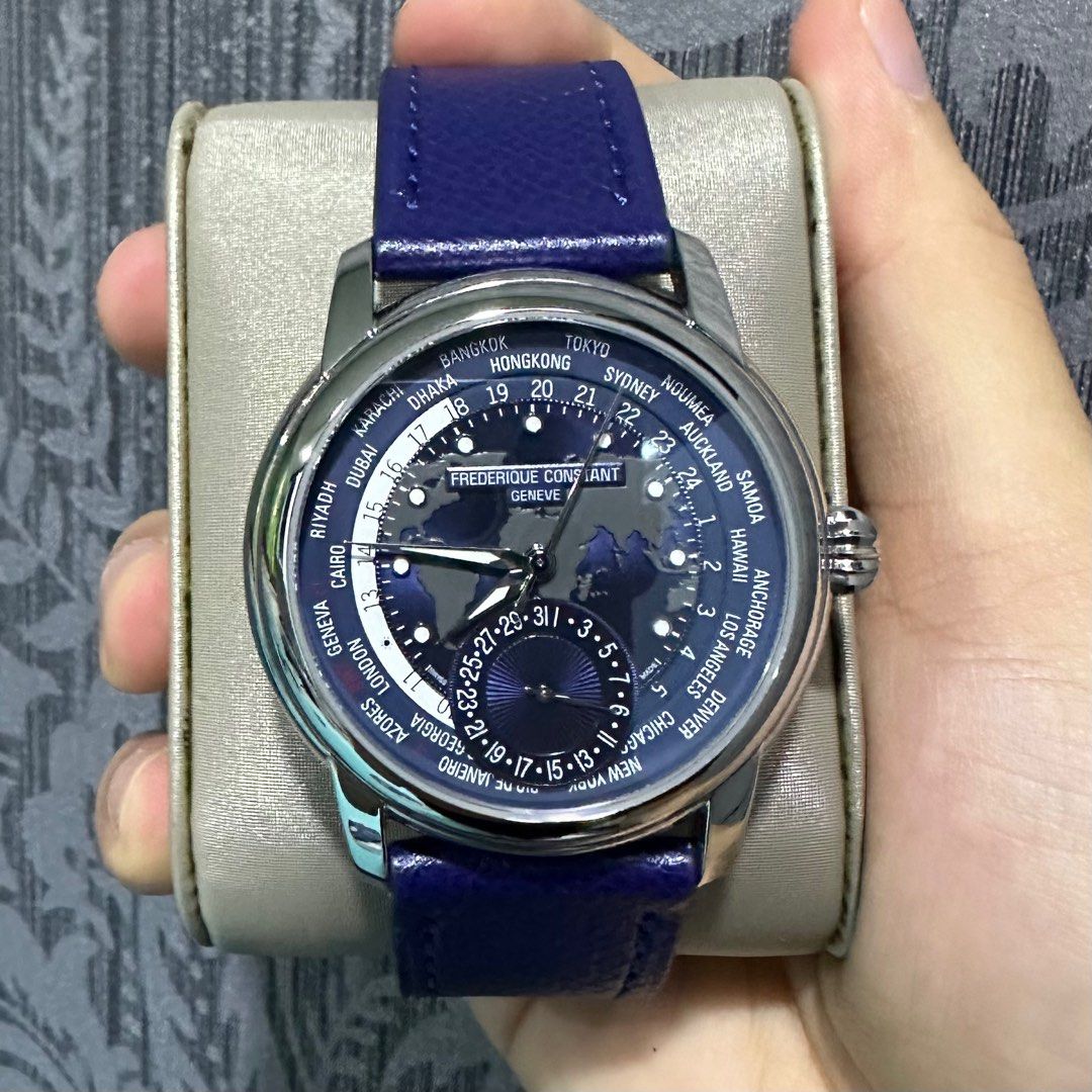 Frederique Constant Worldtimer World timer, Luxury, Watches on Carousell