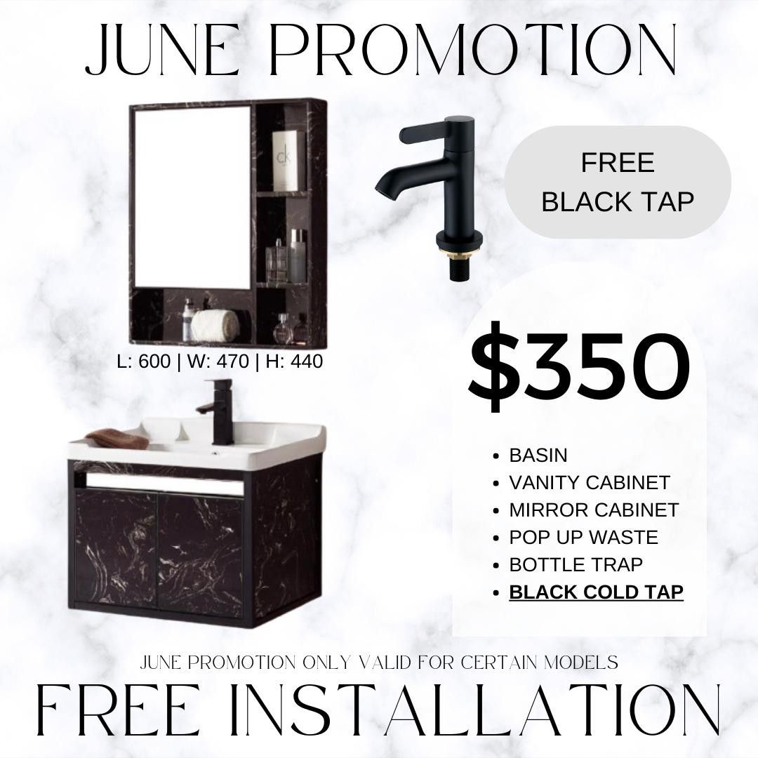 FREE INSTALLATION vanity cabinet free black cold tap, Furniture & Home ...