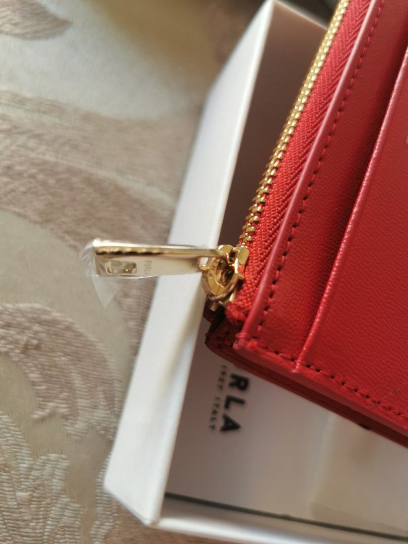 Furla wallet tuberosa m card case red golden flower, Luxury, Bags ...