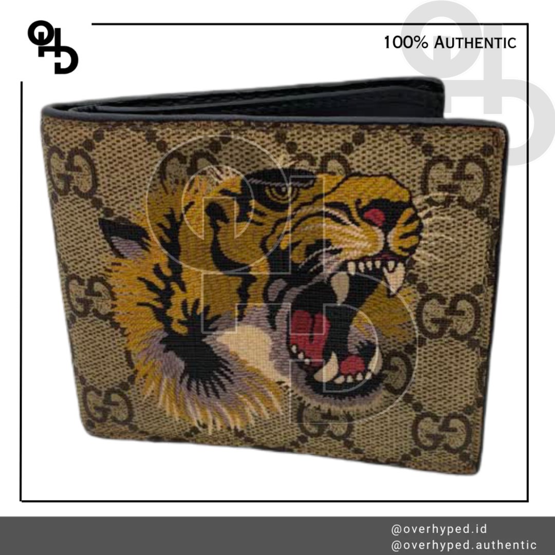 Gucci GG Supreme Tiger Wallet, Barang Mewah, Tas & Dompet di Carousell