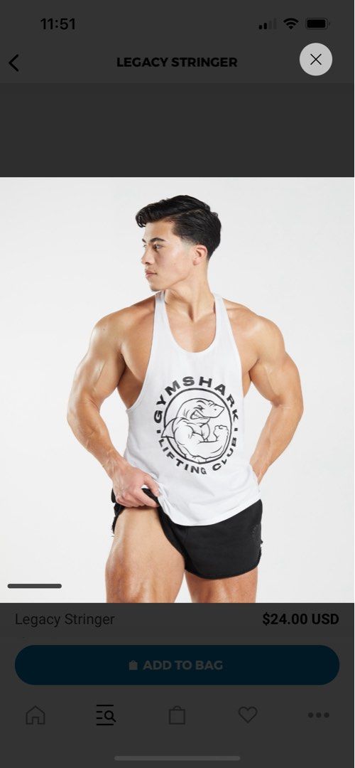 Gymshark Legacy Stringer, Men's Fashion, Activewear on Carousell