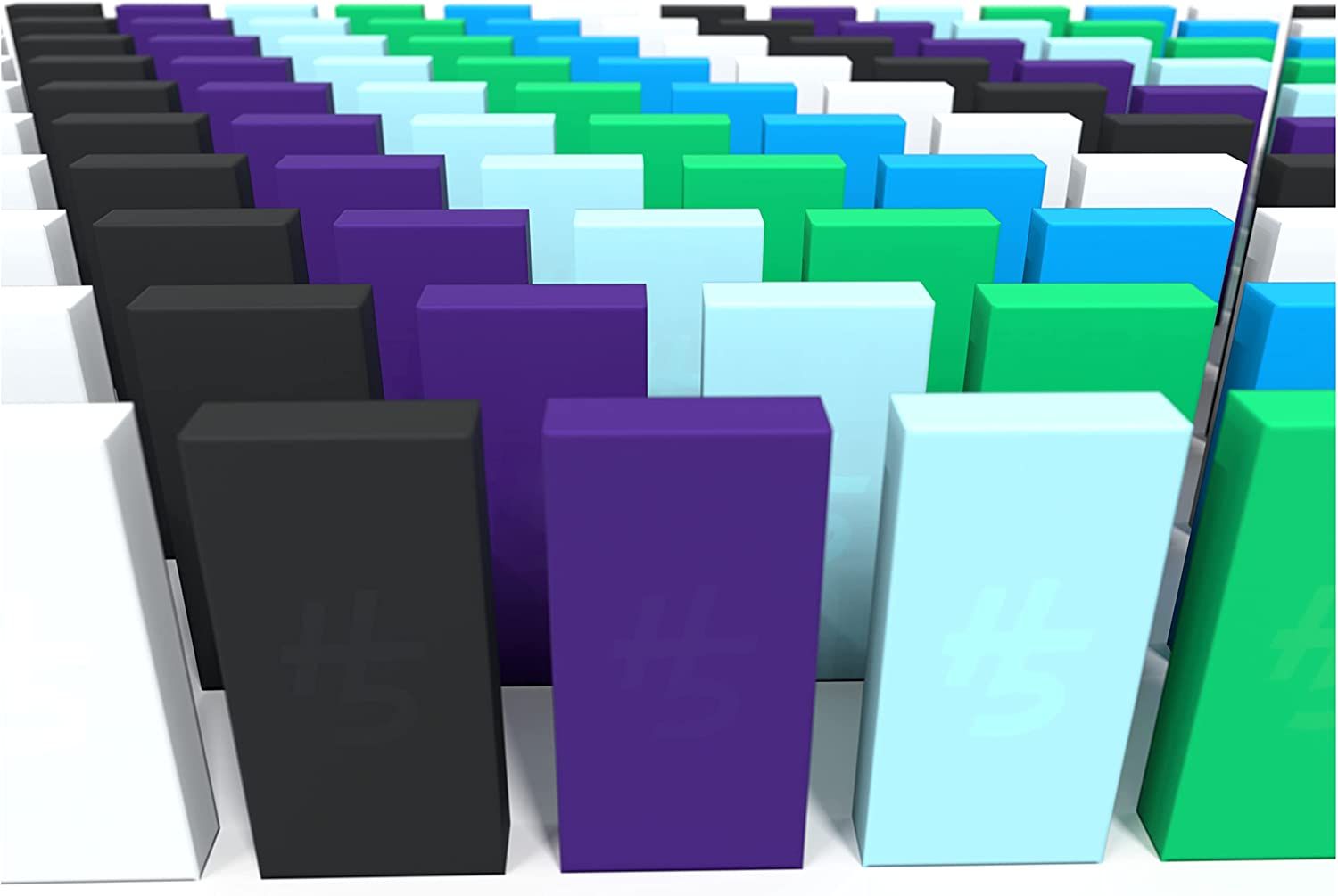 H5 Domino Creations, 3-Pack Bundle of 60-Piece Colorful Dominoes Set ...