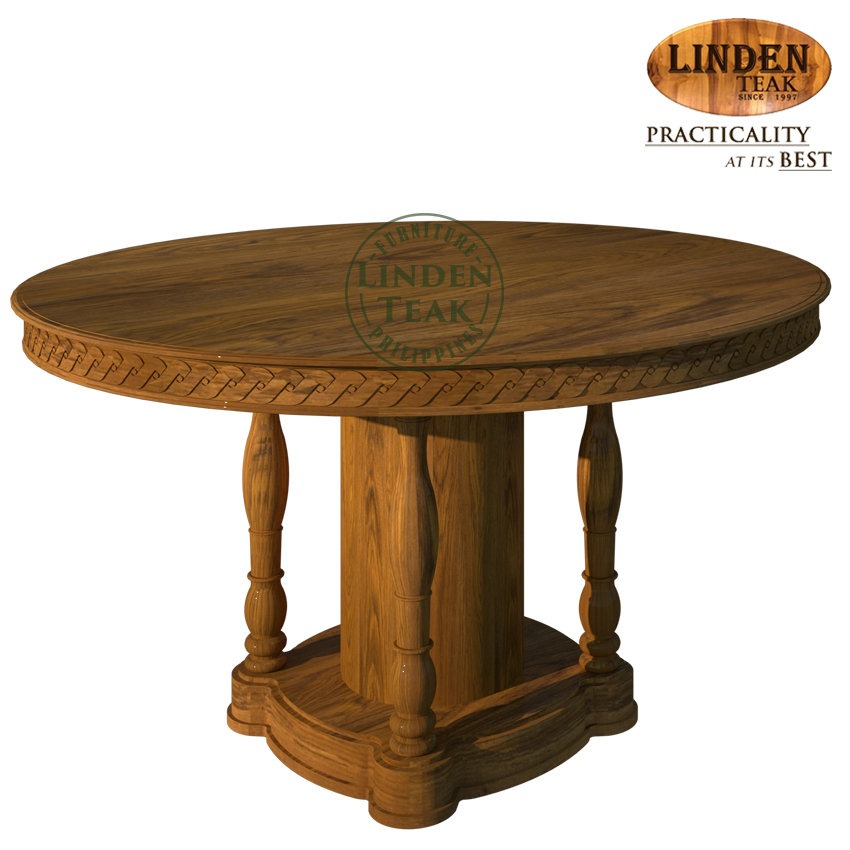 Handcrafted Solid Teak Wood Salina-150 Round Dining Table Furniture on ...