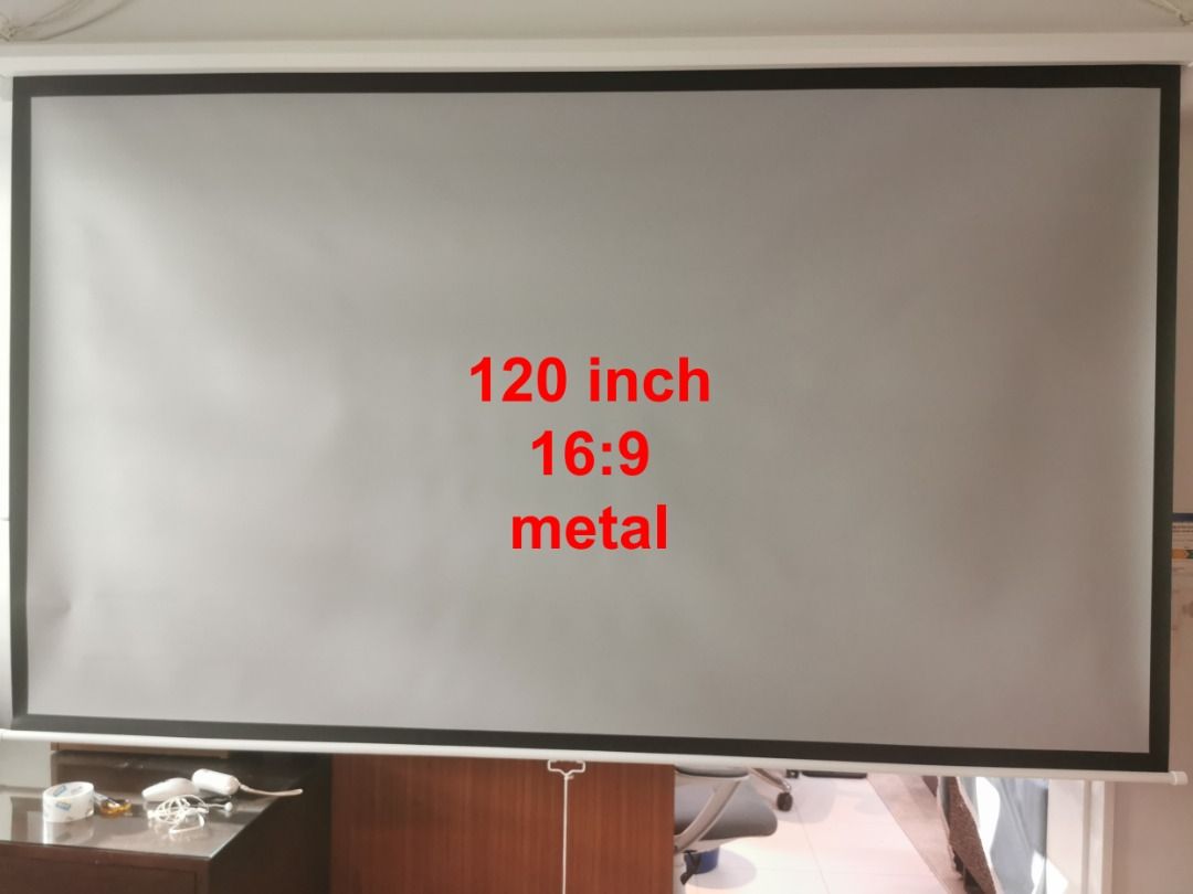 hand-pull 120 inch curtain for projection (metal), TV & Home Appliances ...