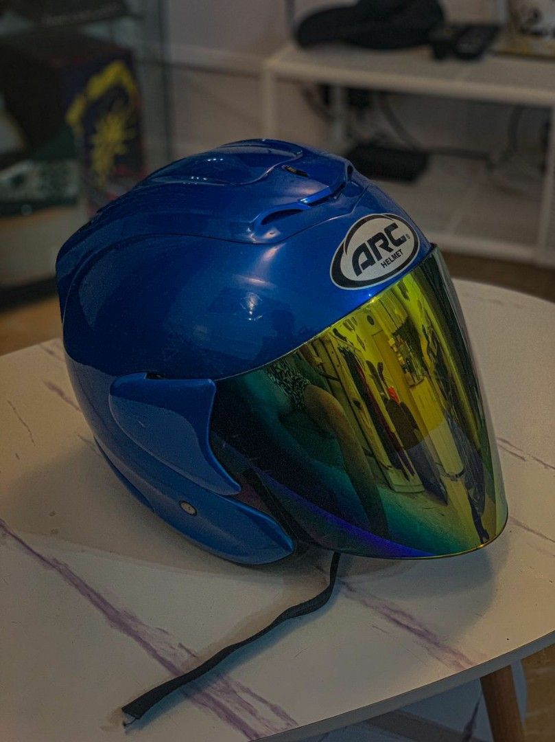 Helmets arc blue color, Auto Accessories on Carousell